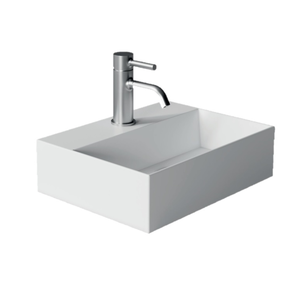Zero3 400 x 300 White Wall Hung Basin | Sanctuary Bathrooms